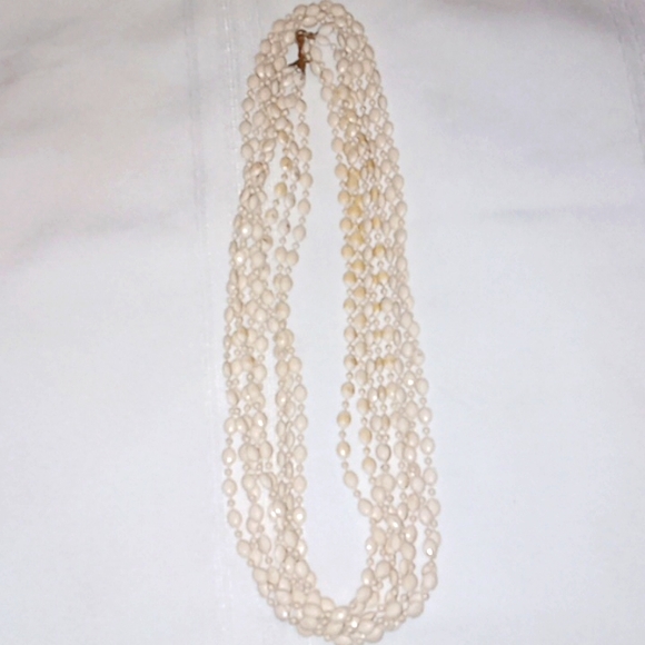 Source Unknown | Jewelry | Vintage Unsigned White Plastic Rice Beads ...